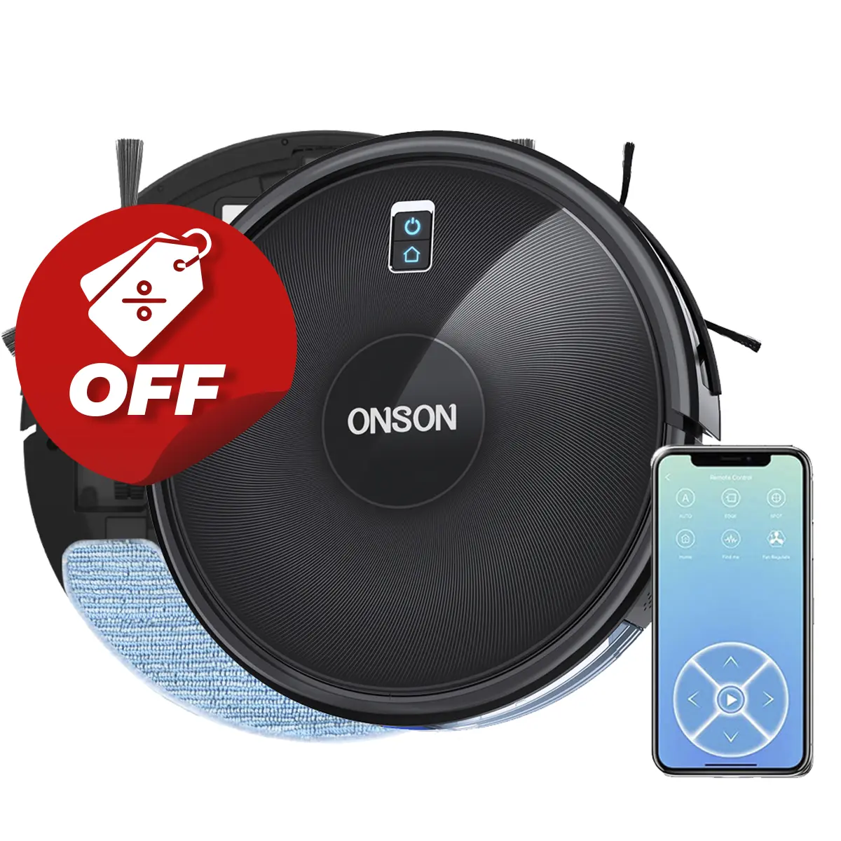 Onson D382 PRO, Aspira y Trapea, Limpieza Ordenada con Mapa 2D, Wi-Fi ...